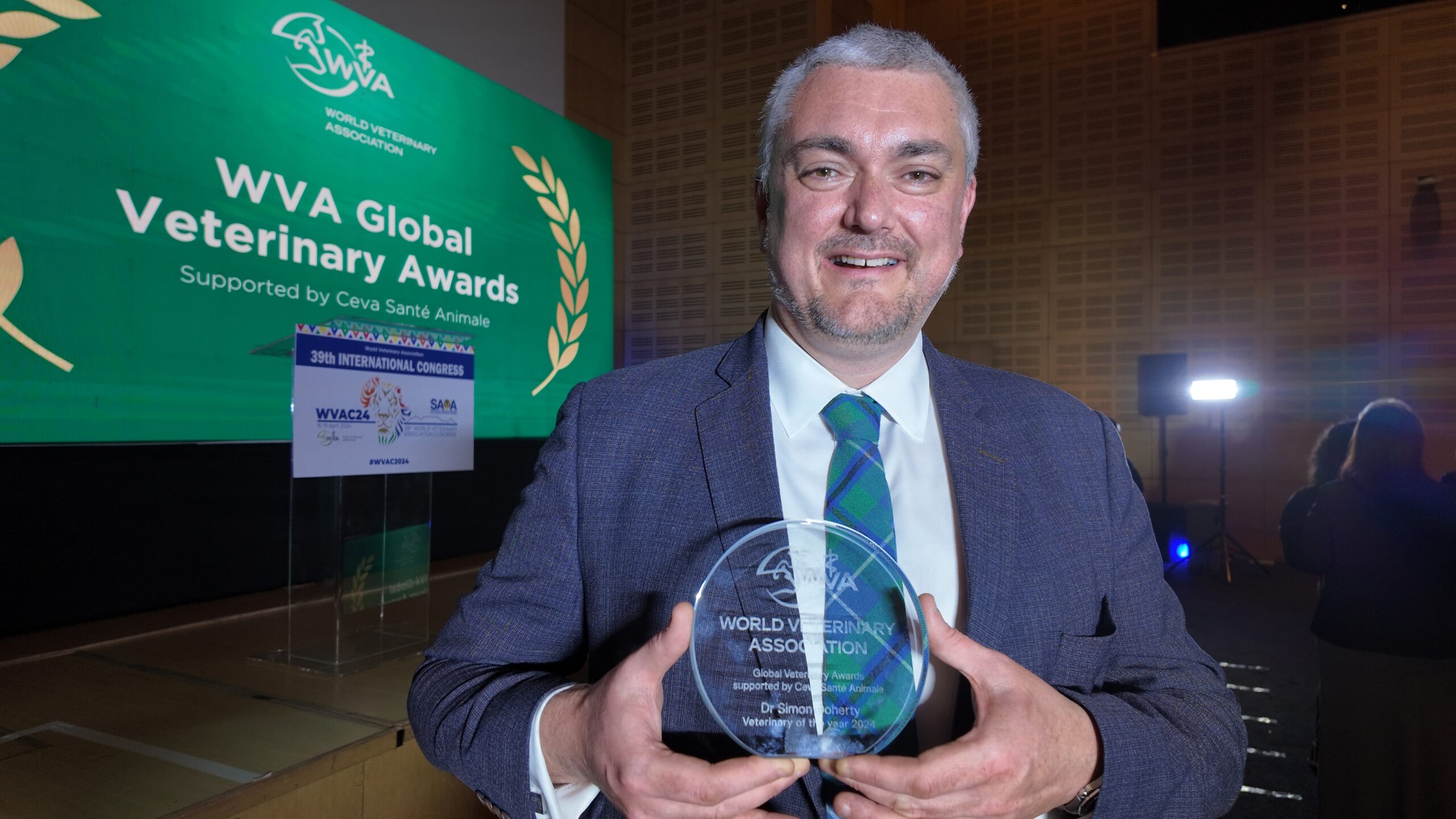 One Health champion Dr Simon Doherty is recognised as "Veterinarian of the Year 2024" of the WVA ...